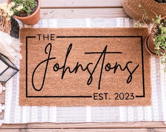 Custom Door Mat, Outdoor, Last Name Doormat, Front Door Decor ...