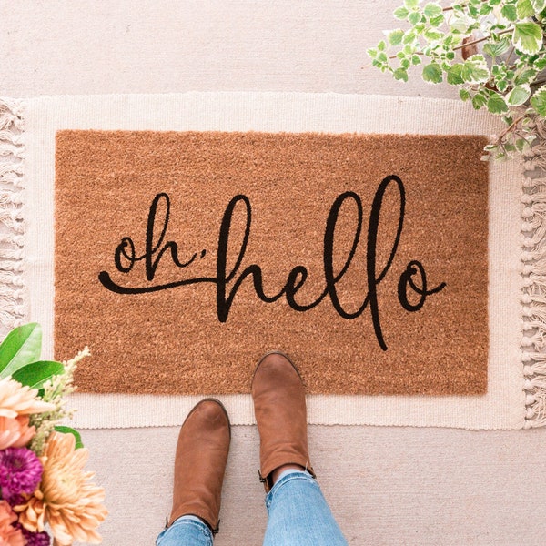 Hello Doormat - Etsy