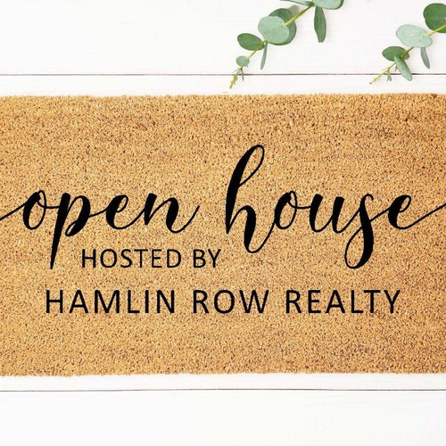 Open House Mat Real Estate Agent Doormat Welcome Mat - Etsy