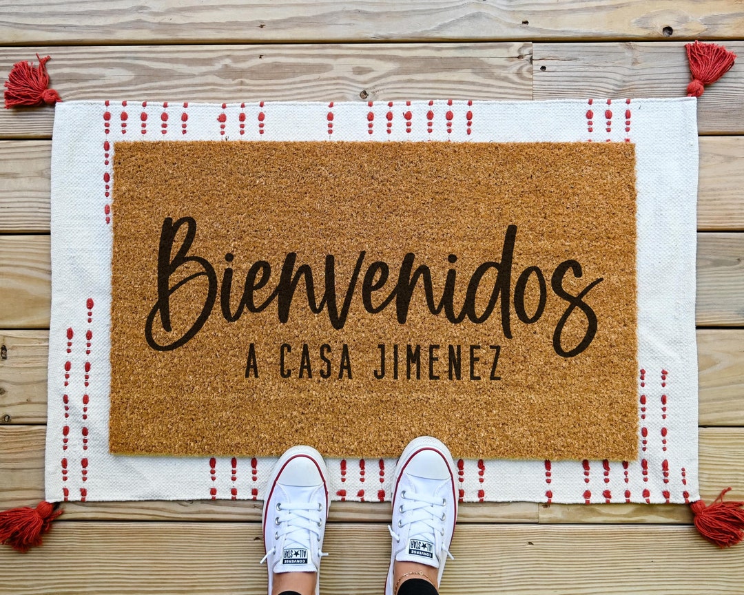 Bienvenidos Doormat, Personalized Welcome Mat, Last Name Doormat ...