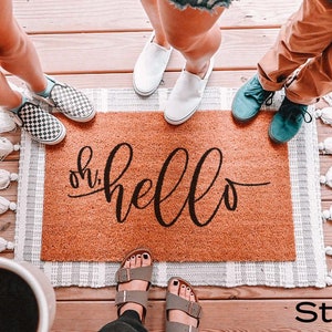 Oh Hello Doormat, Hello Welcome Mat, Housewarming Gift, Cute Doormat ...