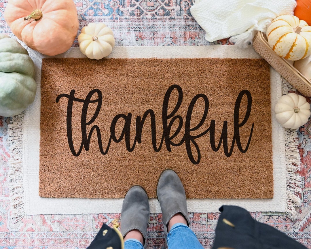 Thankful Doormat, Thanksgiving Doormat, Fall Doormat, Fall Door Mat ...