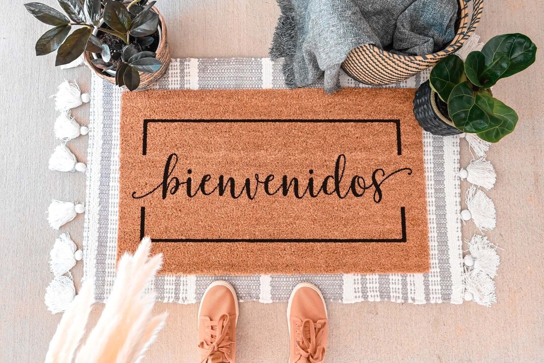 Bienvenidos Doormat, Cursive Script Door Mat, Custom Door Mat, Welcome ...