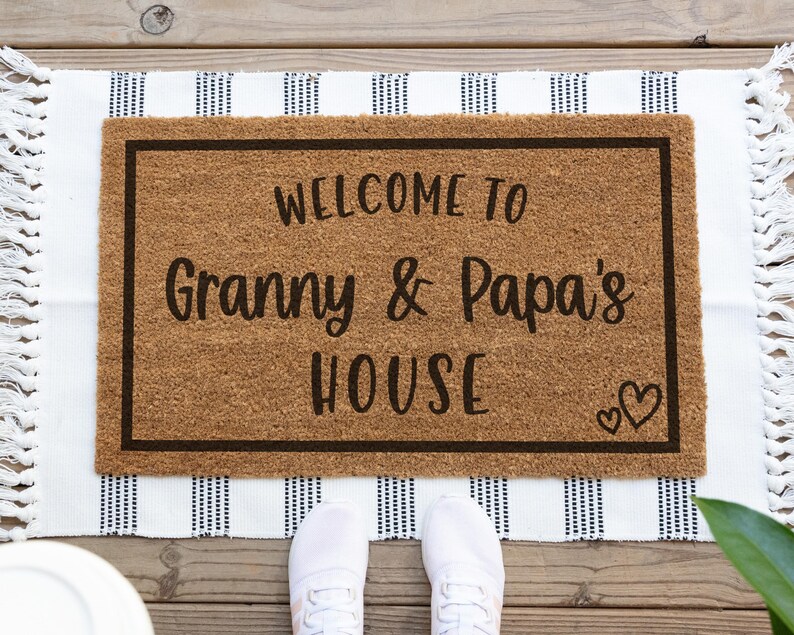 Gift for Grandparents, Doormat, Welcome Mat, Personalized Doormat ...
