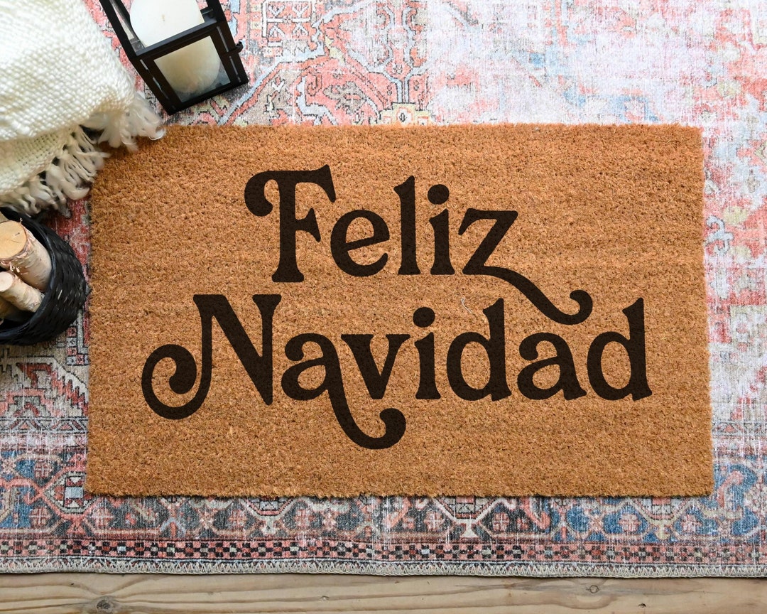 Feliz Navidad Doormat, Feliz Navidad Door Mat Merry Christmas Doormat ...