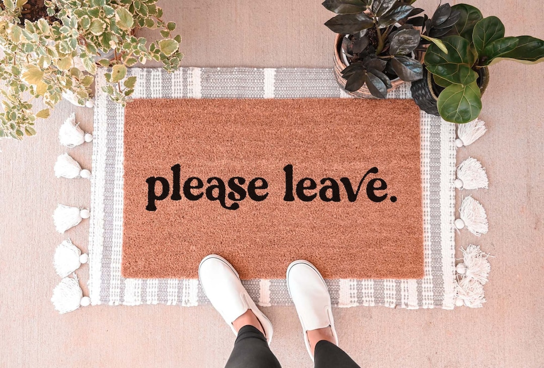 Please Leave Doormat, Funny Go Away Doormat, Funny Door Mat, Go Away ...