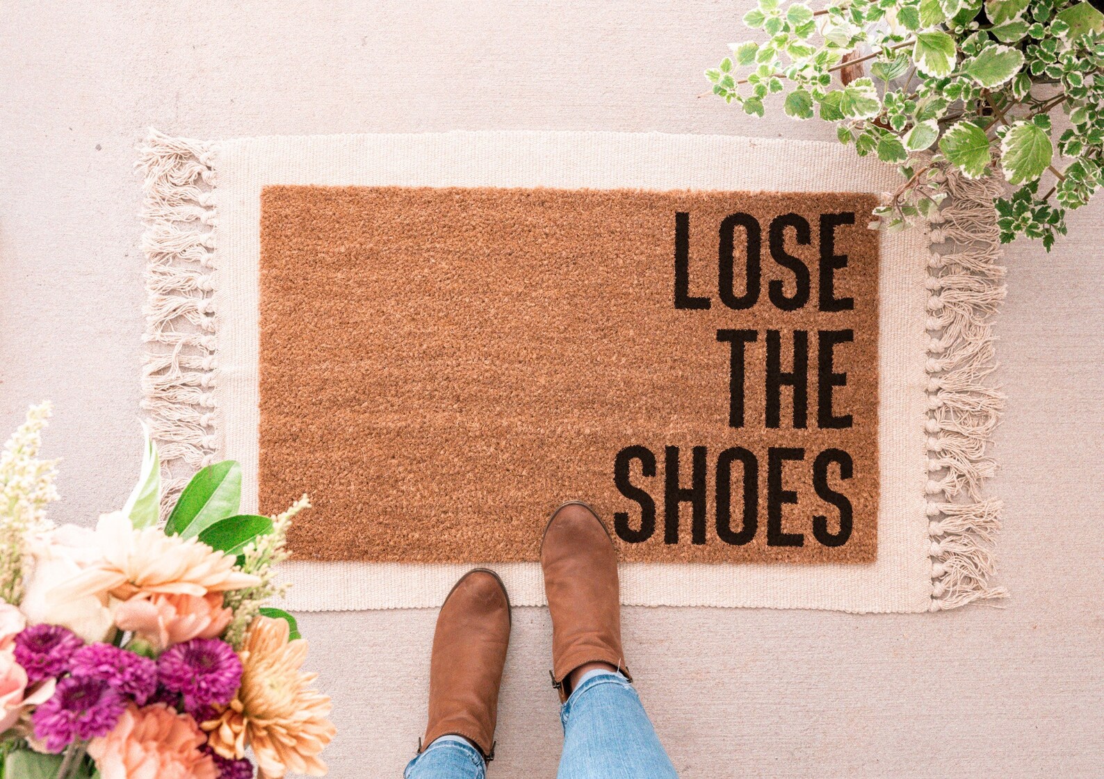 Lose the Shoes Doormat Shoes off Doormat Funny Doormat - Etsy