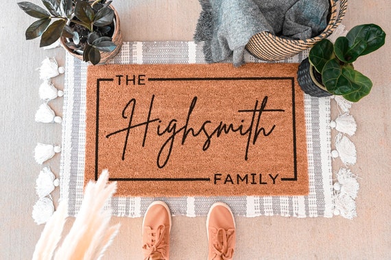Custom Door Mat Outdoor Last Name Doormat Front Door Decor - Etsy