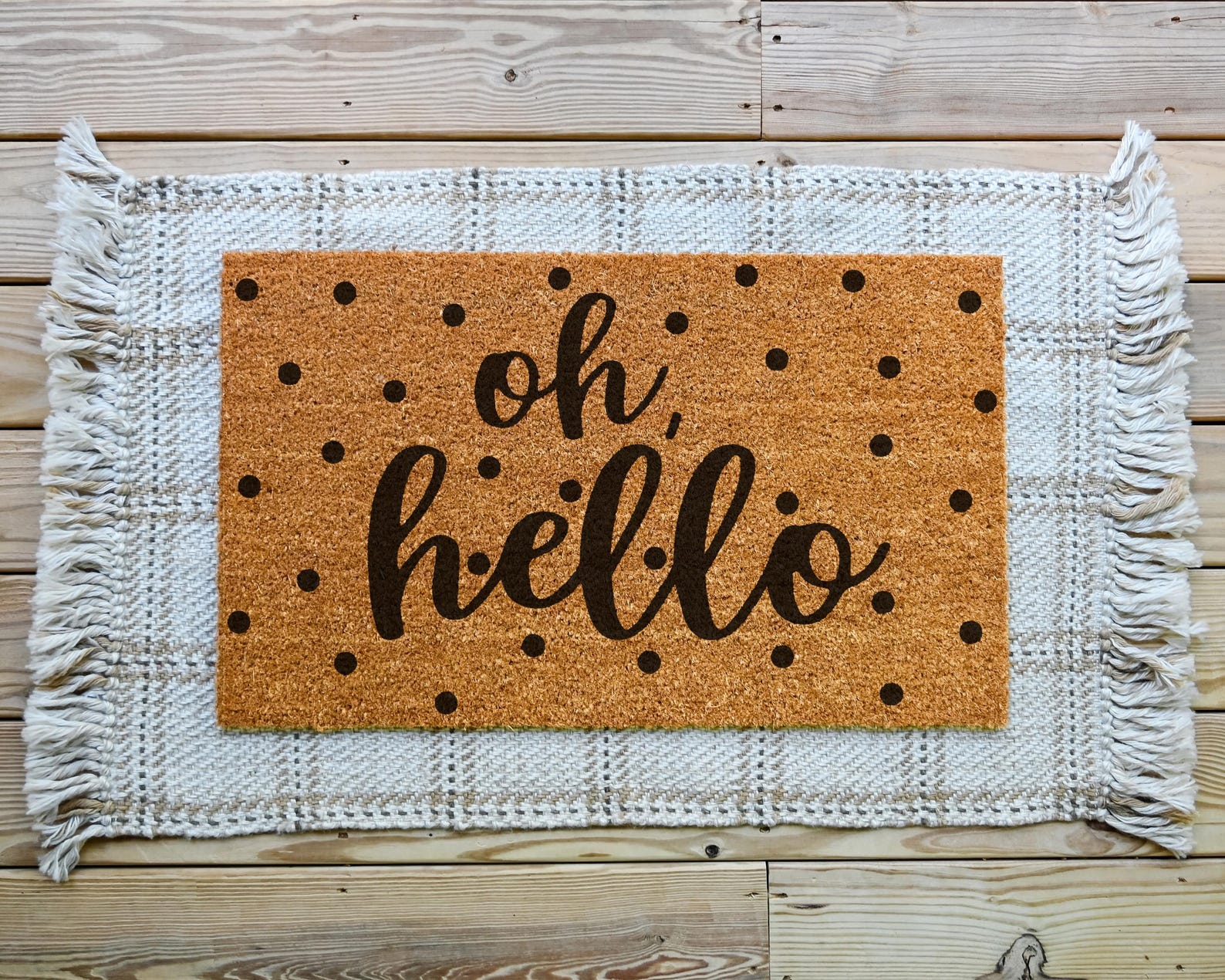 Oh Hello Doormat, Hello Welcome Mat, Housewarming Gift, Cute Doormat ...