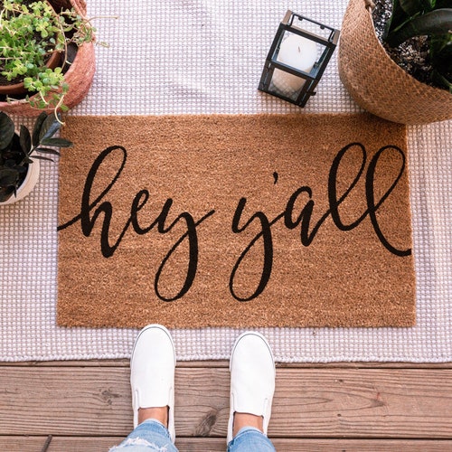 Hello Door Mat Front Porch Patio Decor - Etsy