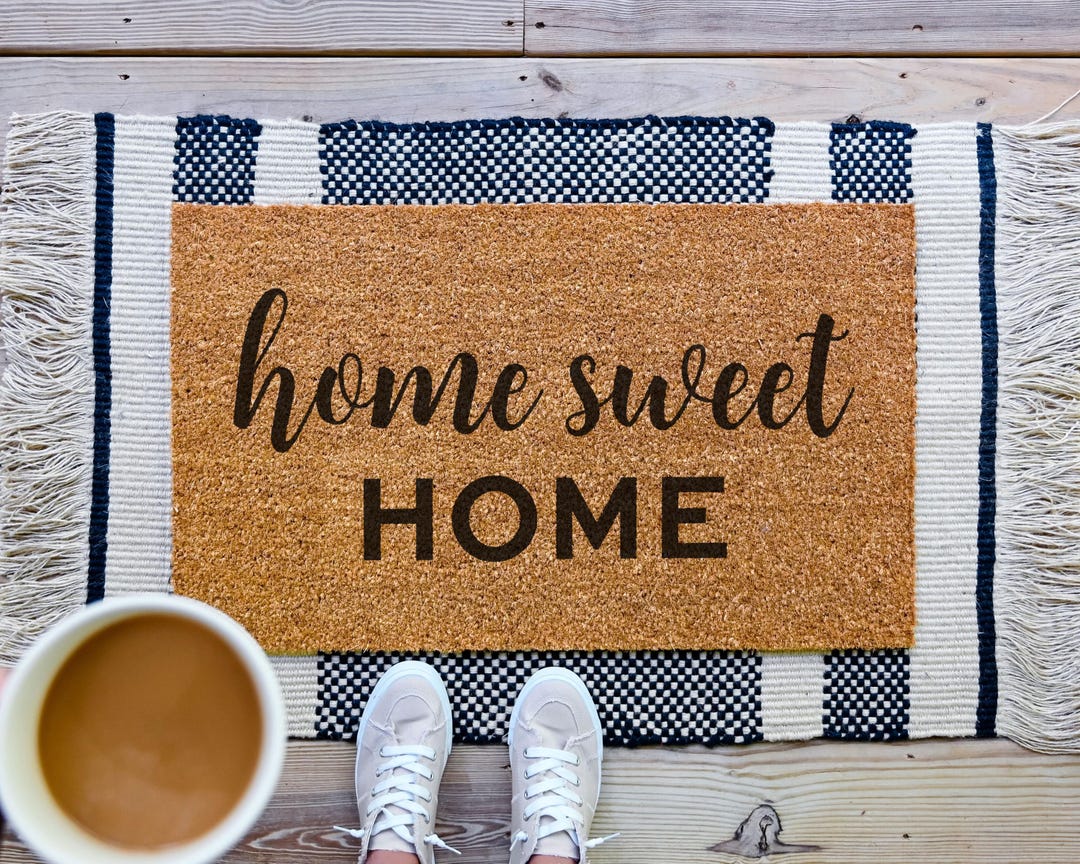 Home Sweet Home Coir Doormat: Rustic Farmhouse Welcome Mat - Etsy