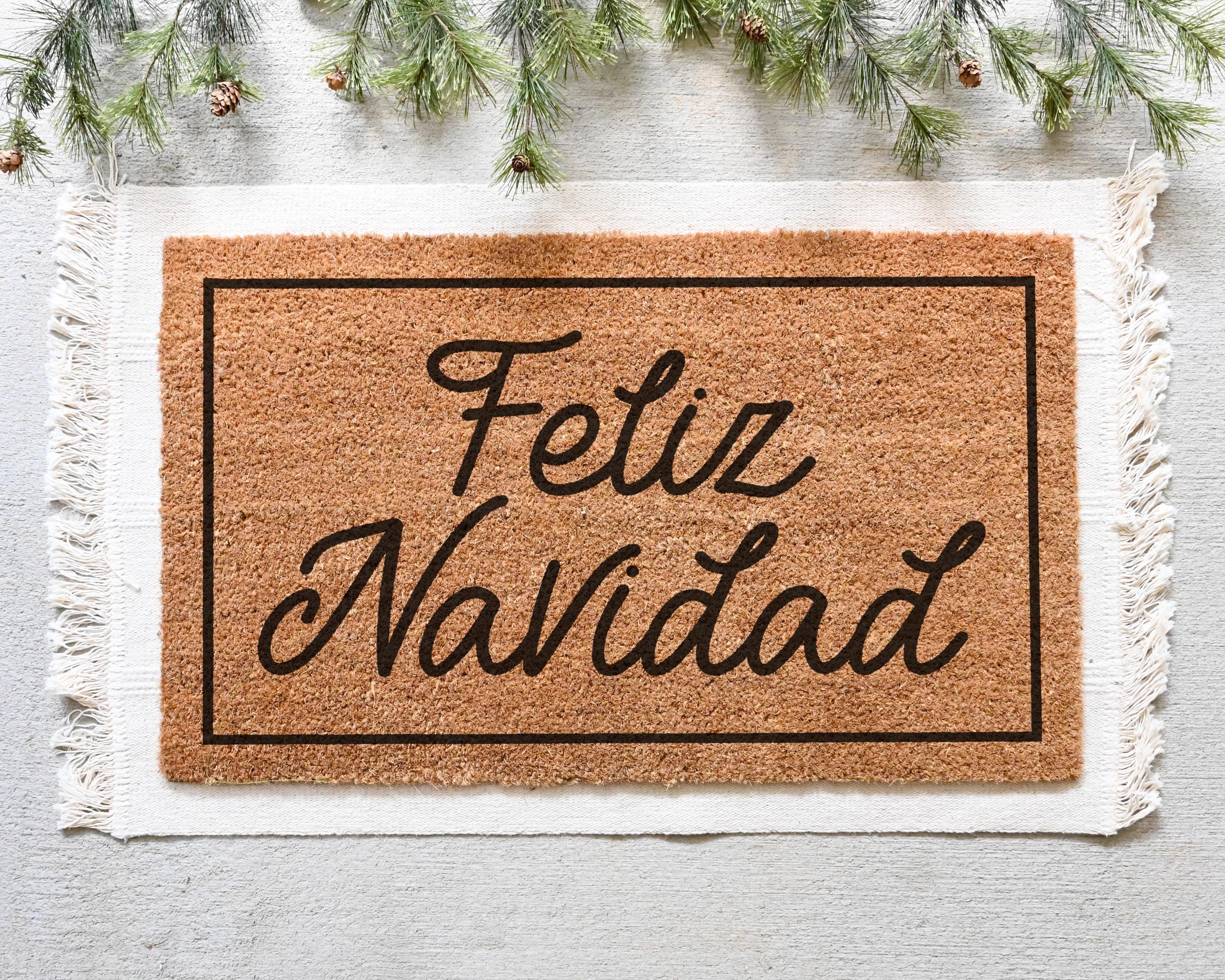 Feliz Navidad Doormat, Feliz Navidad Door Mat Merry Christmas Doormat ...