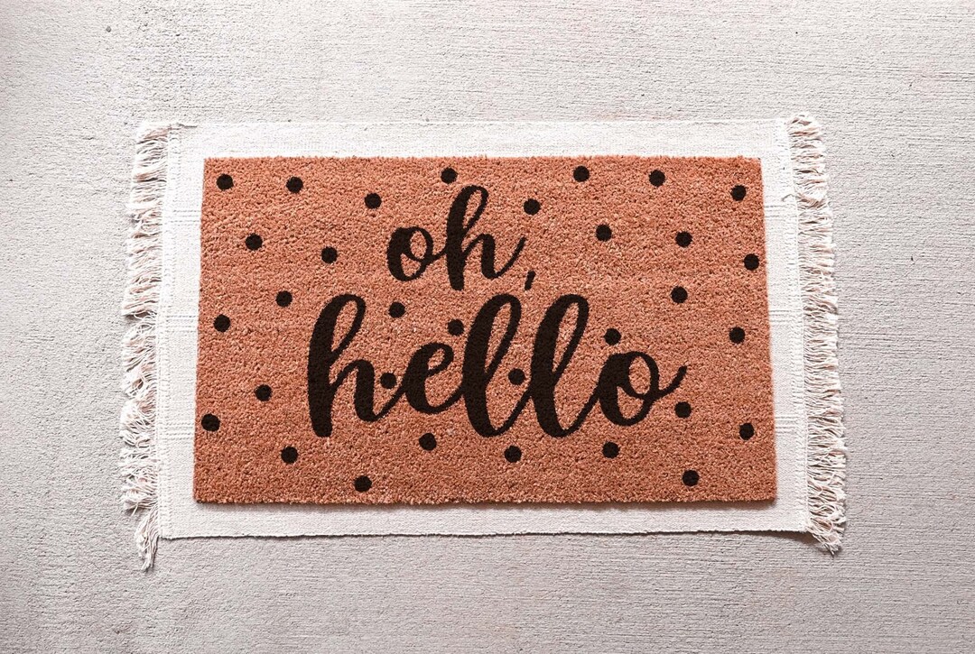 Oh Hello Doormat Hello Welcome Mat Housewarming Gift Cute - Etsy