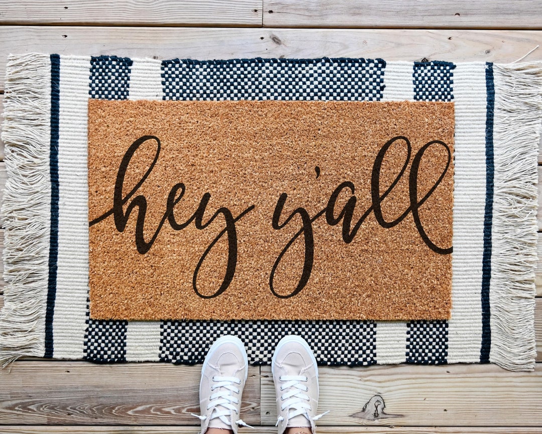 Hey Yall Doormat, Custom Door Mat, Cute Door Mat, Front Porch Decor ...
