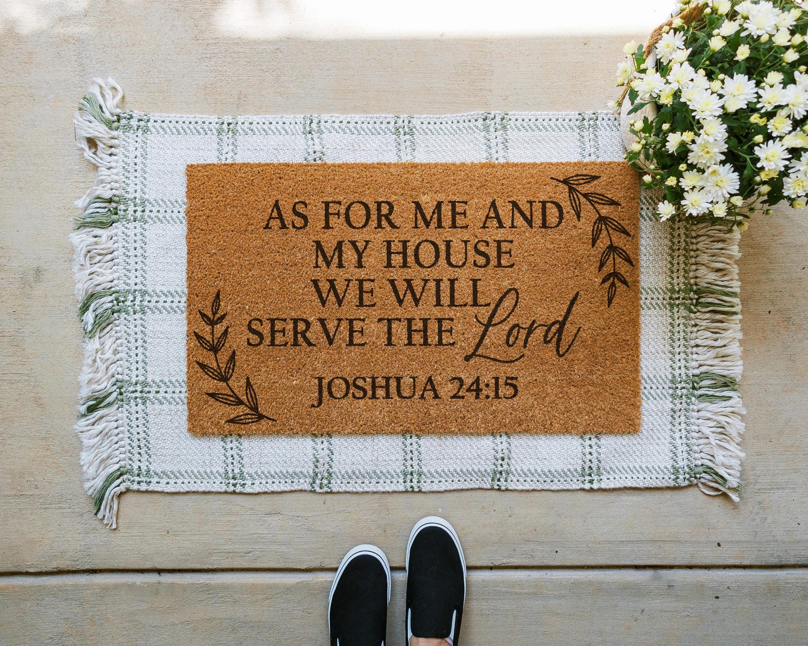 As for Me and My House Doormat, Joshua 24:15, Bible Verse Doormat ...