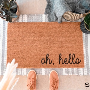 Oh Hello Doormat, Hello Welcome Mat, Housewarming Gift, Cute Doormat ...