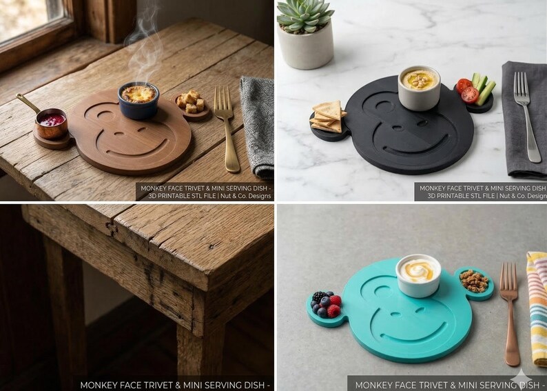 Monkey Face Trivet Hot Pad Kitchen Decor Cute Gift for Kids Coffee ...