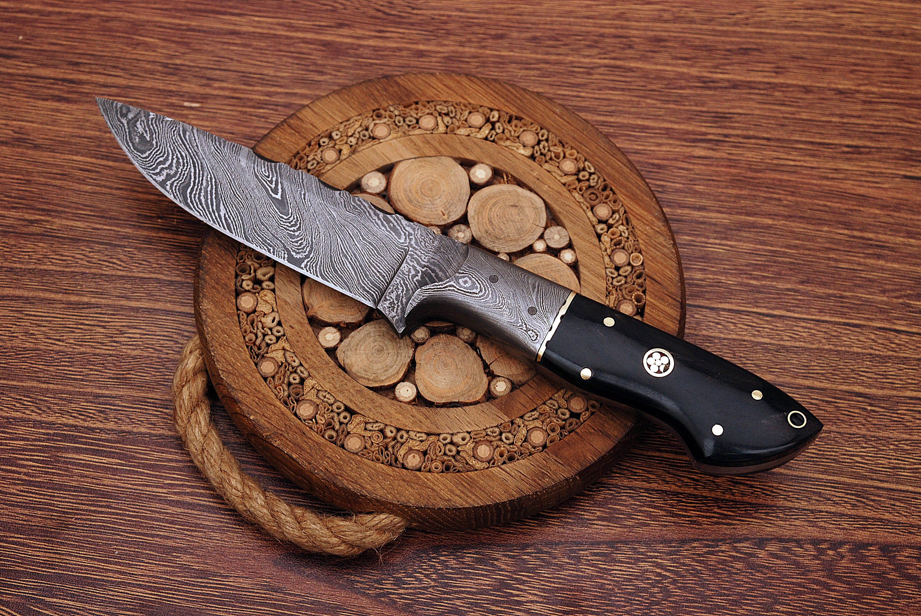 Custom Blood Grooved Damascus Skinning Hunting Knife Cow - Etsy