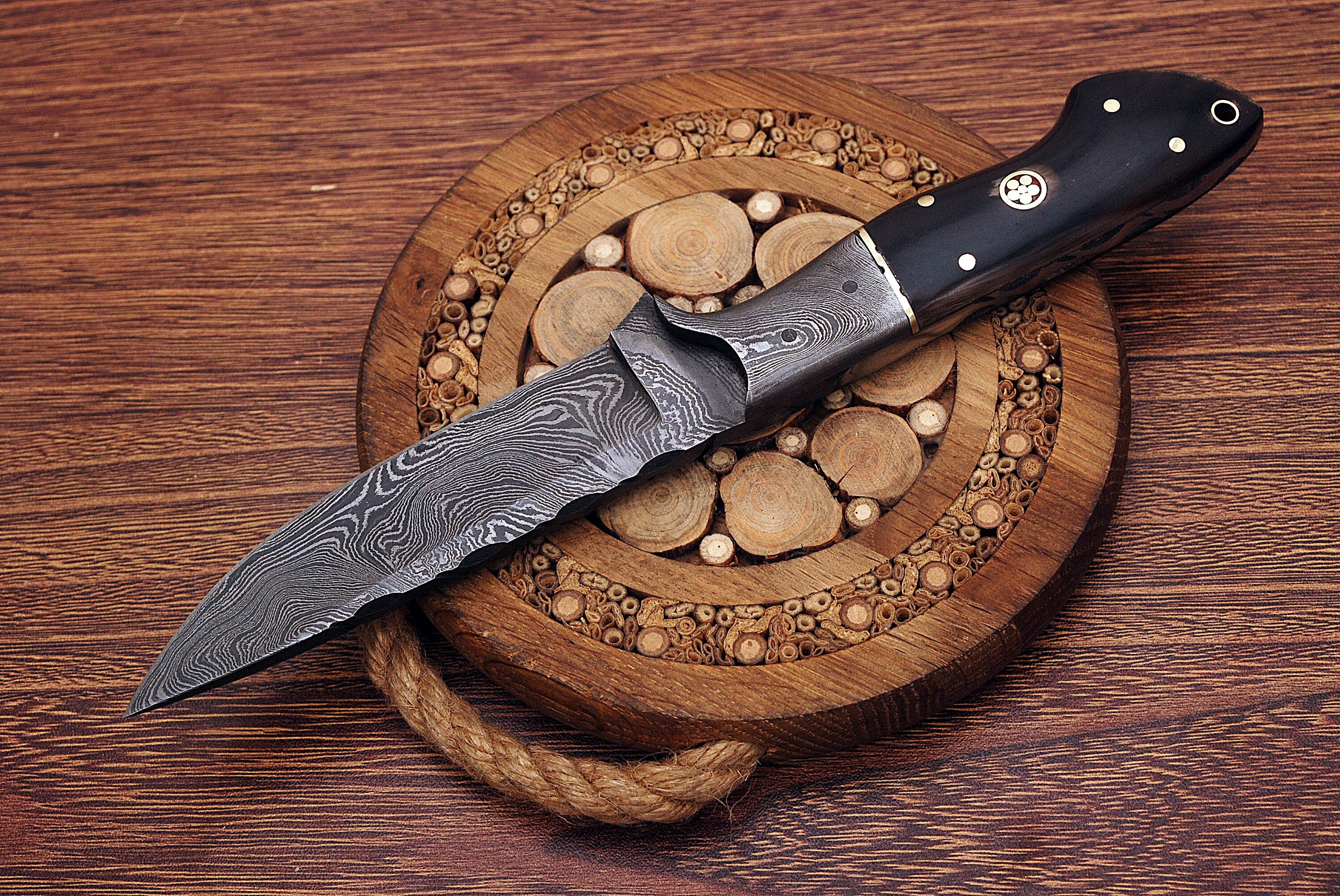 Custom Blood Grooved Damascus Skinning Hunting Knife Cow - Etsy