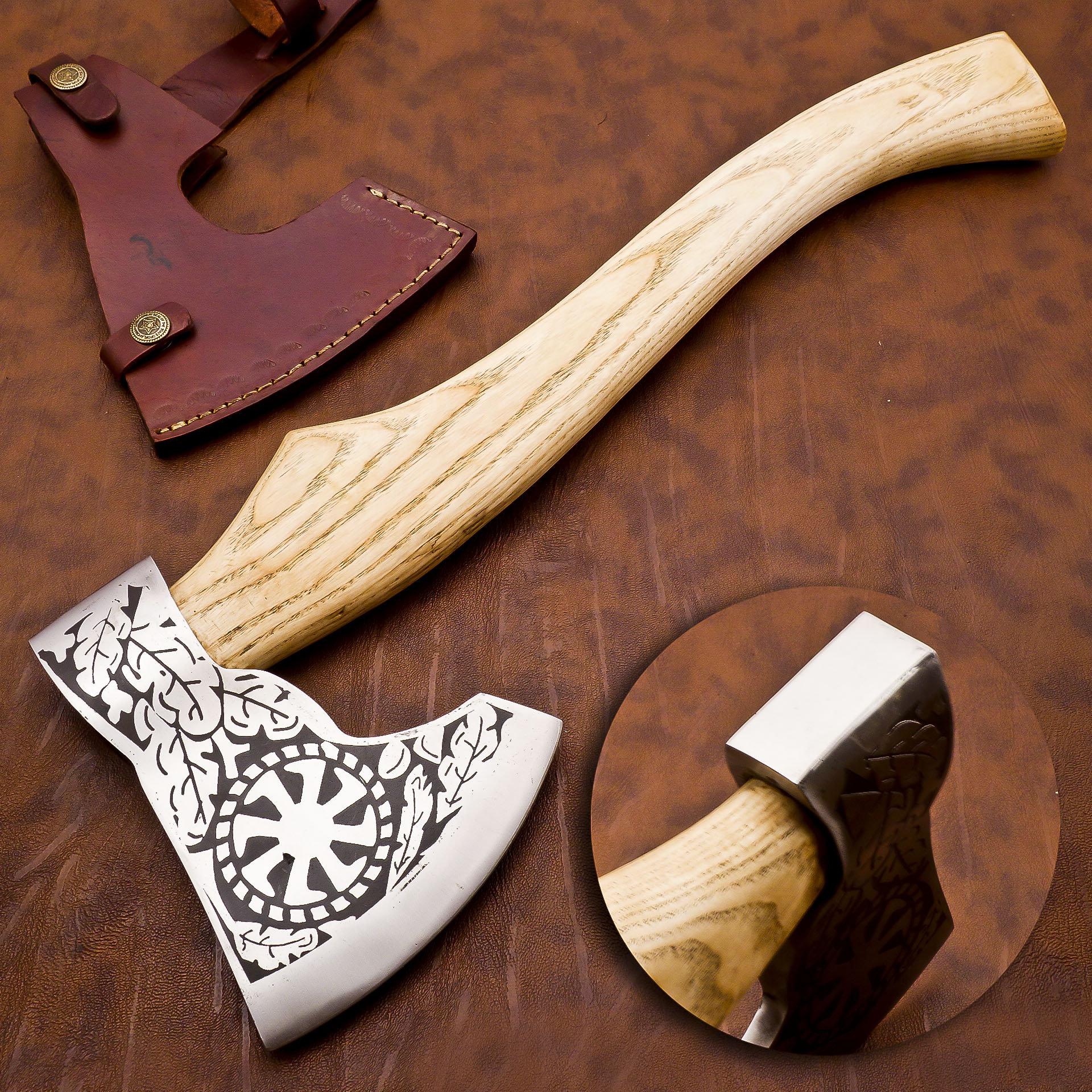 Y-15 Custom Handmade Stainless Steel Viking Axe-Gorgeous and Solid Wood ...