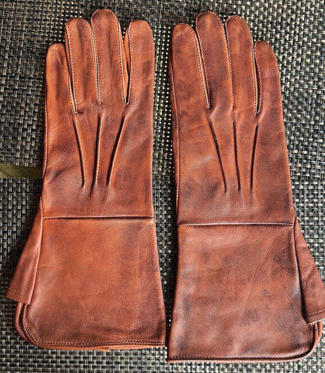 Medieval Long Arm Cuff Tan Waxed Leather Gauntlet Gloves - Etsy