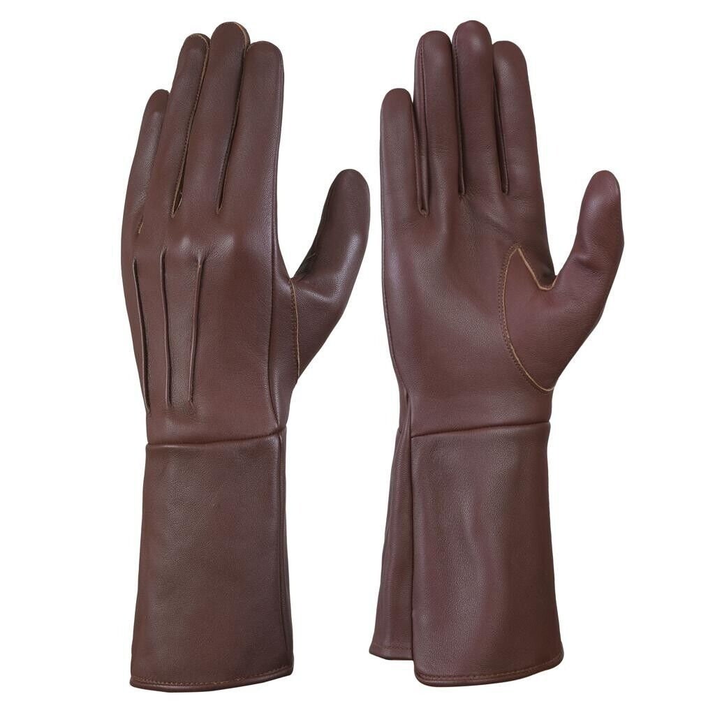 Medieval Leather Gauntlet Cosplay Gloves With Long Arm Cuff Knight ...