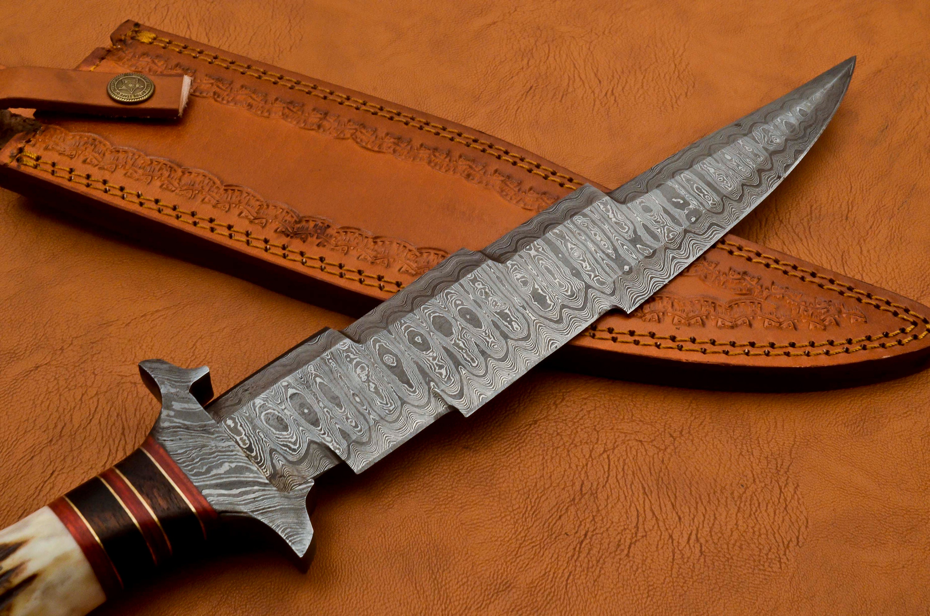 Custom Damascus Fighter Kris Dagger Hunting Knife Stag - Etsy