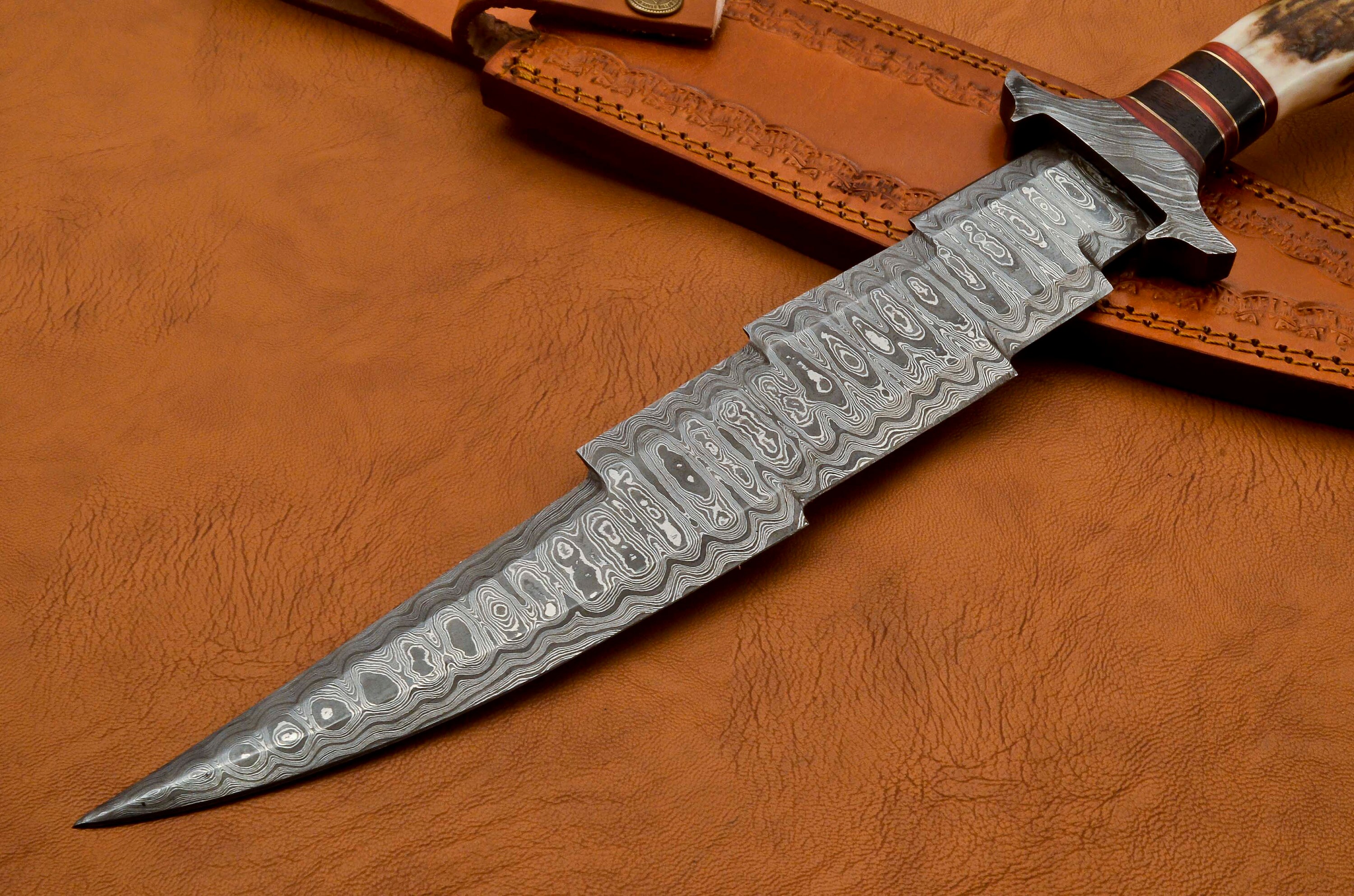 Custom Damascus Fighter Kris Dagger Hunting Knife Stag - Etsy