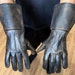 Medieval Long Arm Cuff Black Waxed Leather Gauntlet Gloves - Etsy