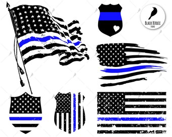 Police flag svg | Etsy