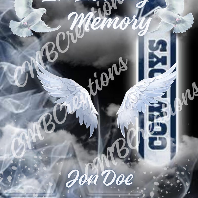 Cowboy Memorial Design - Etsy