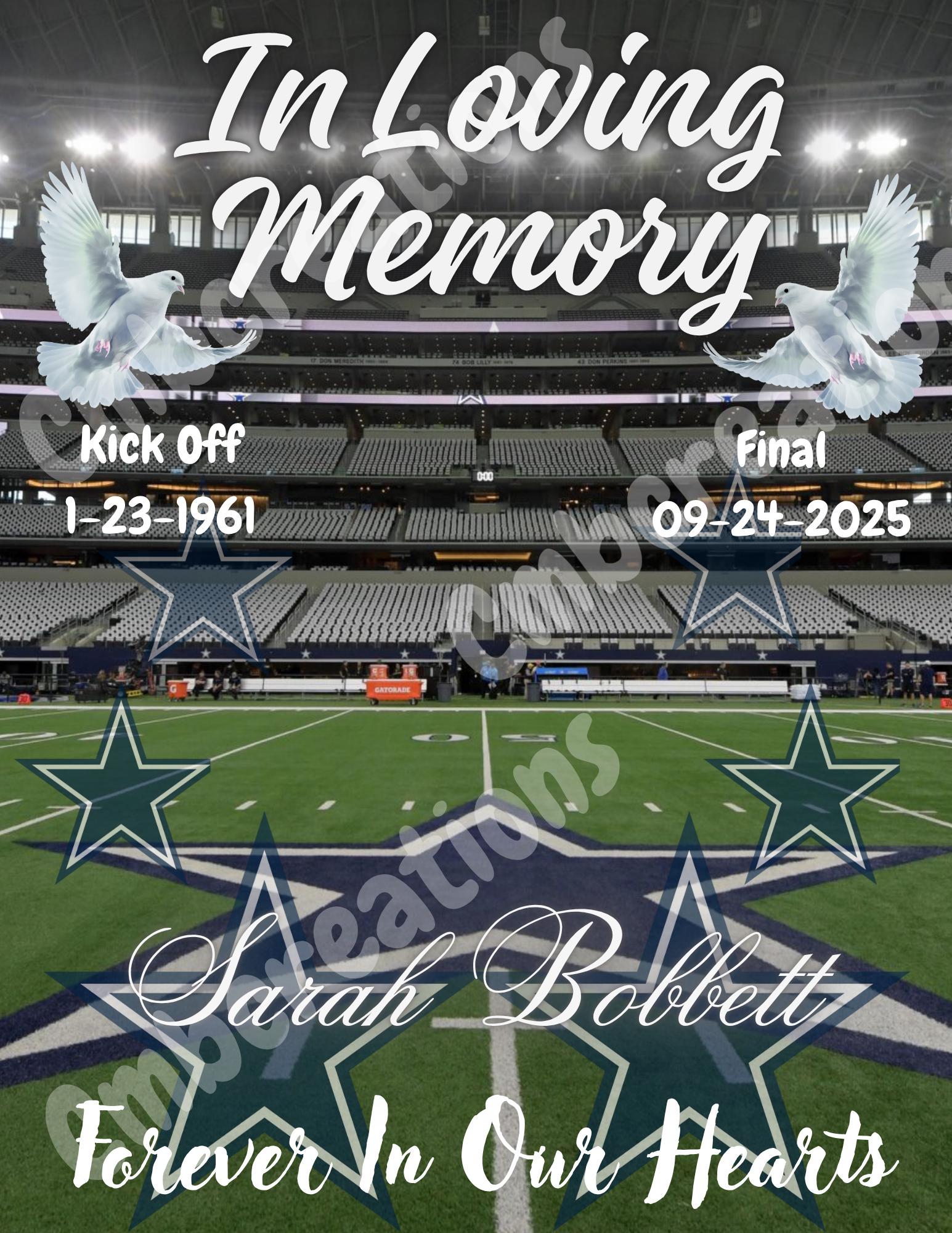 Cowboys Memorial Image Template - Etsy