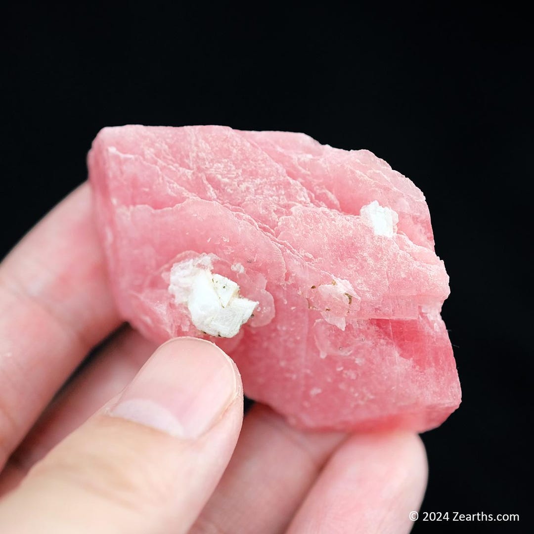 Large Pink Rhodochrosite Crystal With Baryte From Wuzhou, Guangxi ...
