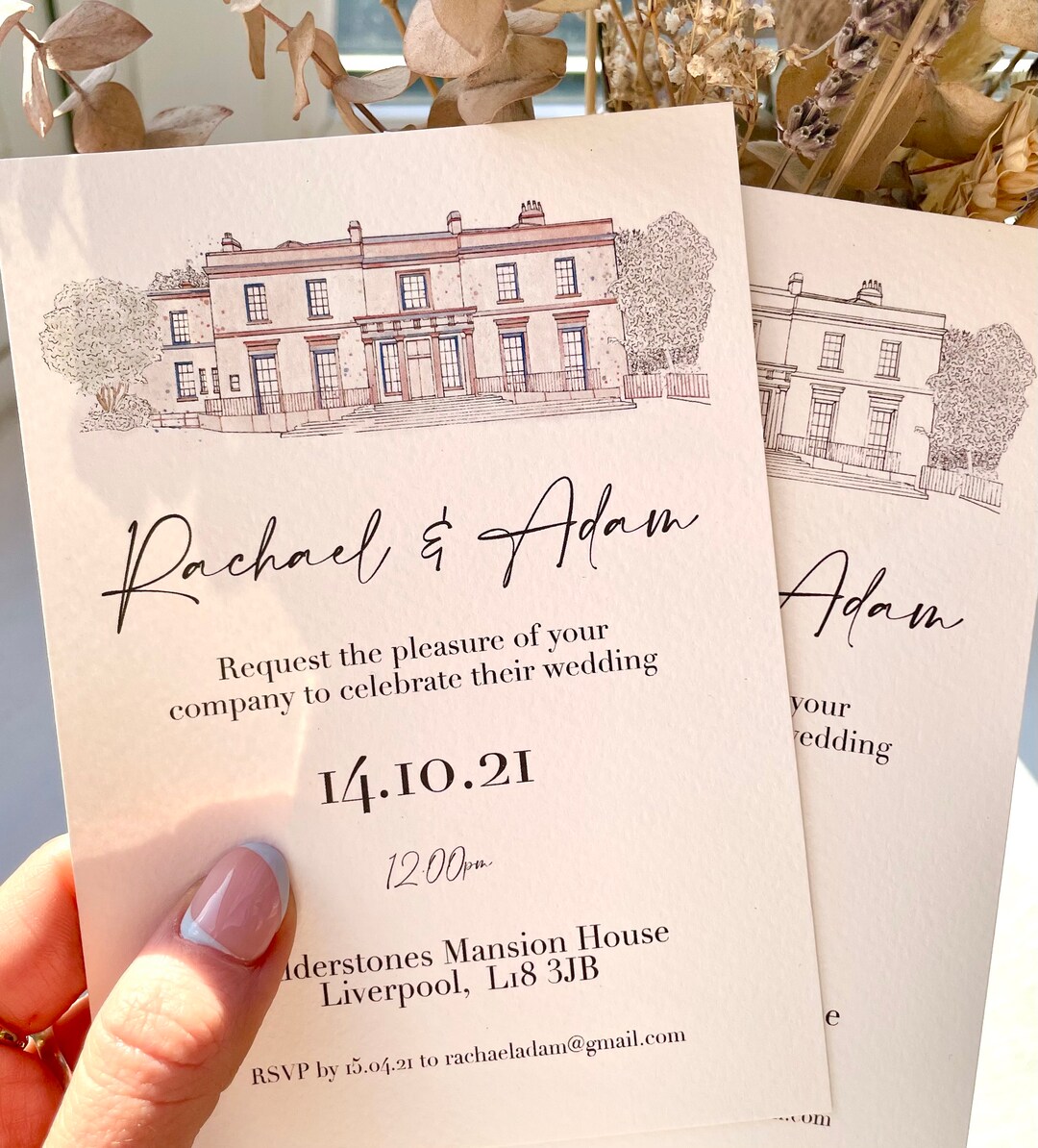 Bespoke Wedding Venue Invites - Wedding Venue Illustration - Etsy