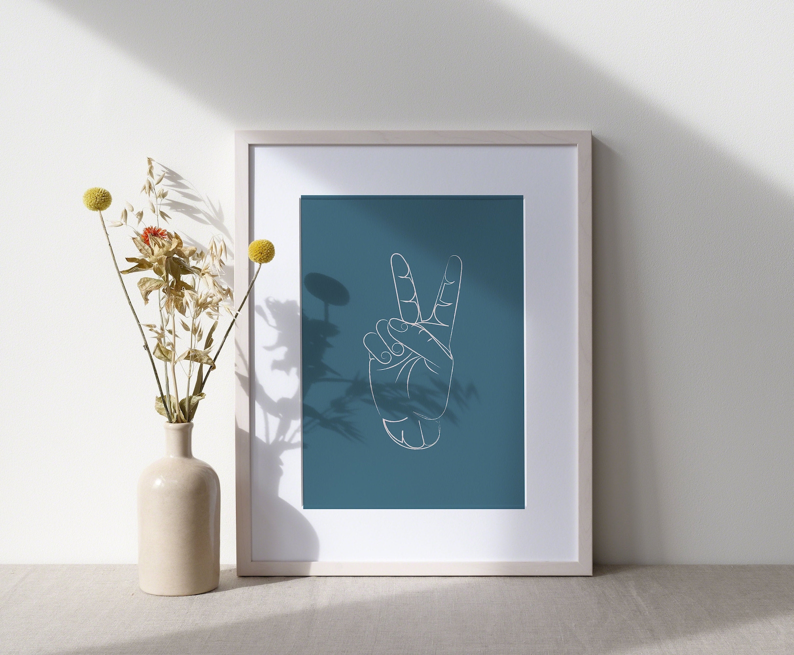 Blue Peace Sign Print | Etsy