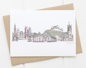 Map of Edinburgh Card - Etsy