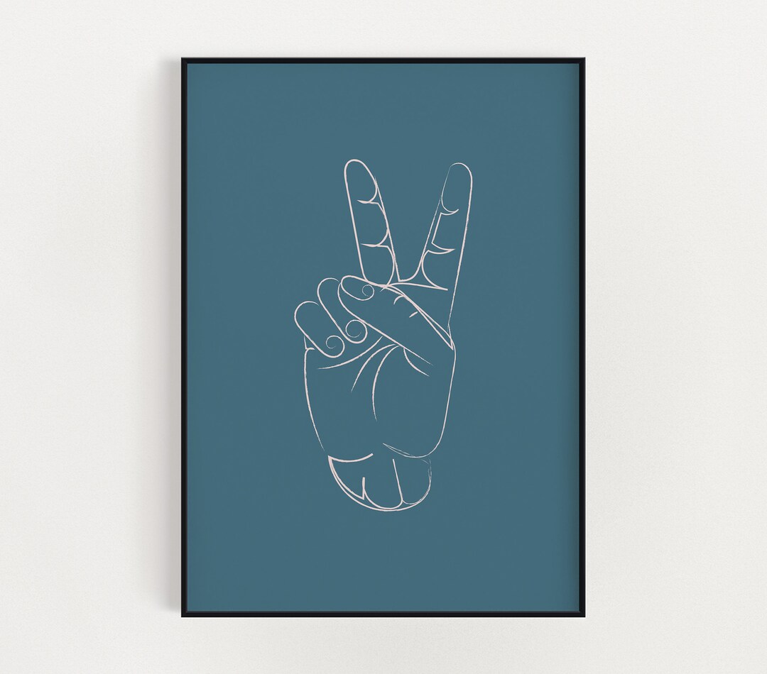 Blue Peace Sign Print - Etsy