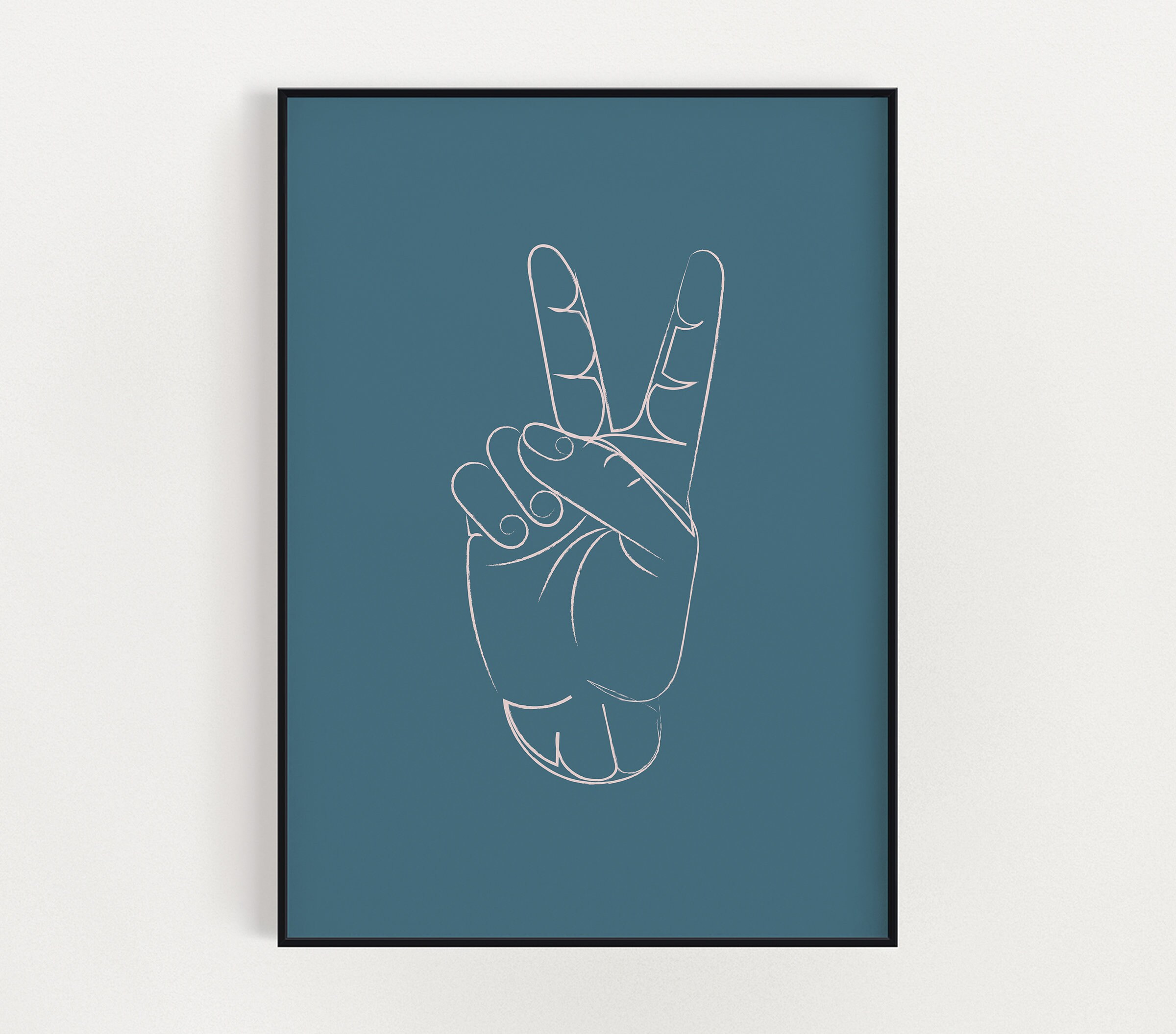 Blue peace sign print | Etsy
