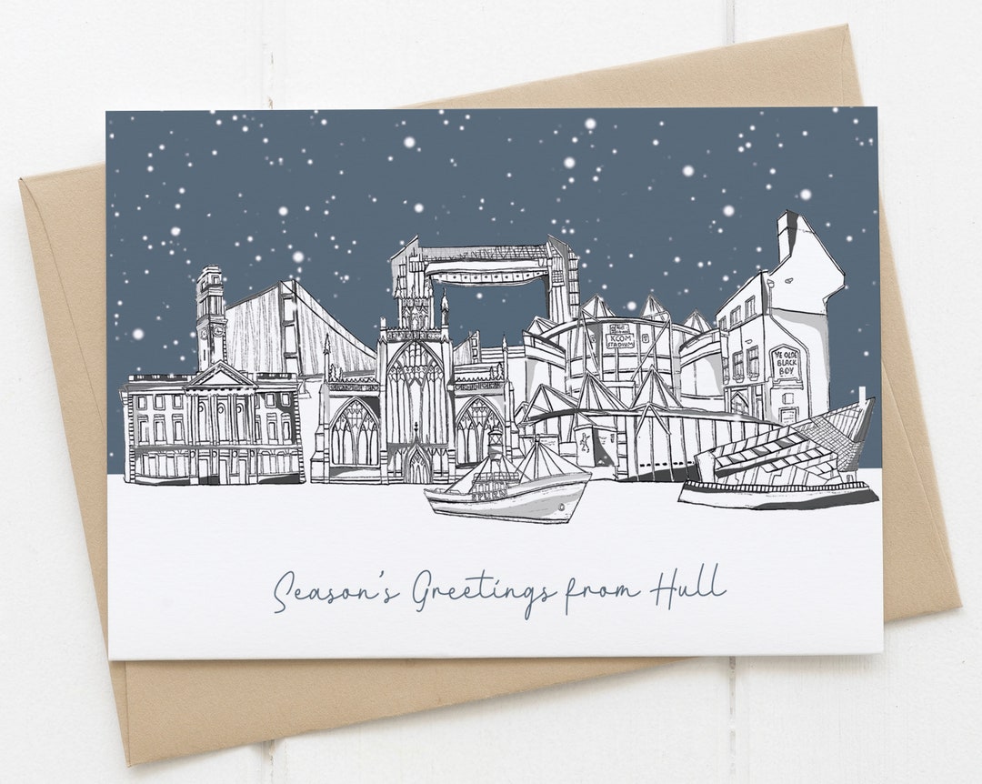 Hull Landmarks Skyline Christmas Card - Etsy UK