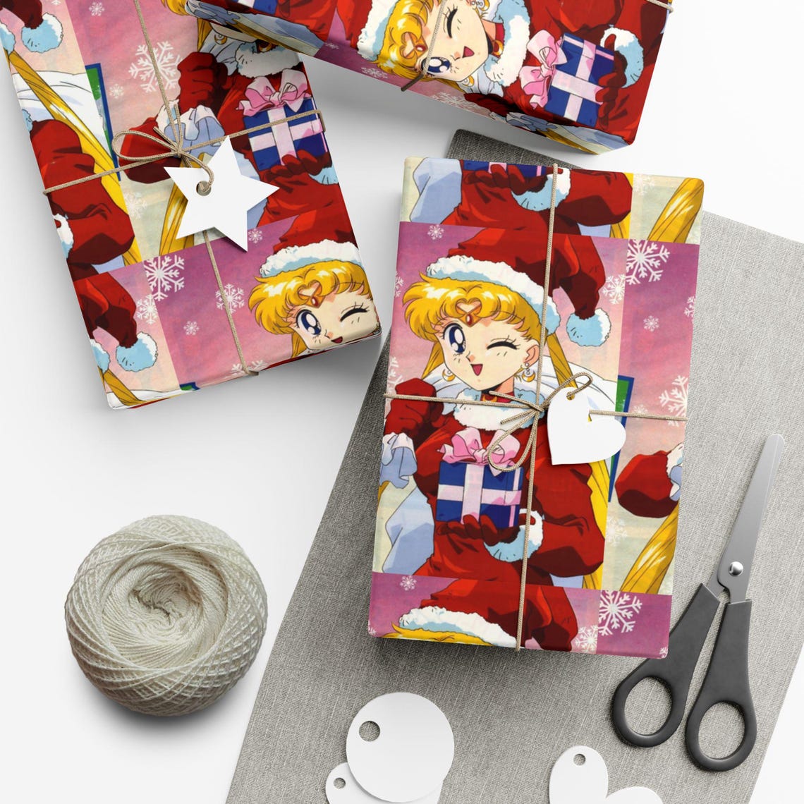 Sailor Moon Santa Girl Gift Wrap Papers | Christmas Wrapping Paper - Etsy