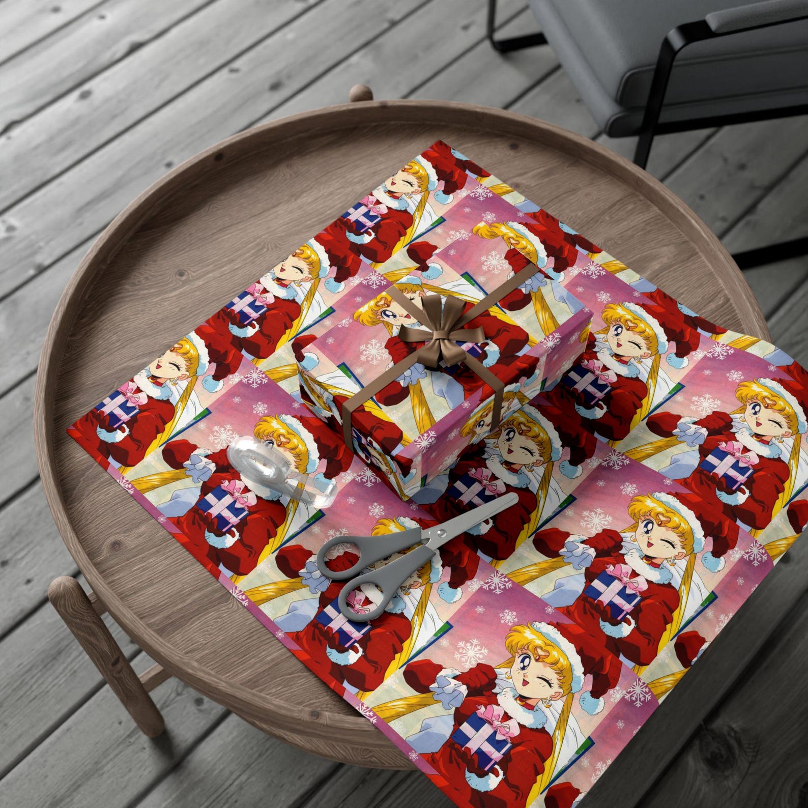 Sailor Moon Santa Girl Gift Wrap Papers | Christmas Wrapping Paper - Etsy