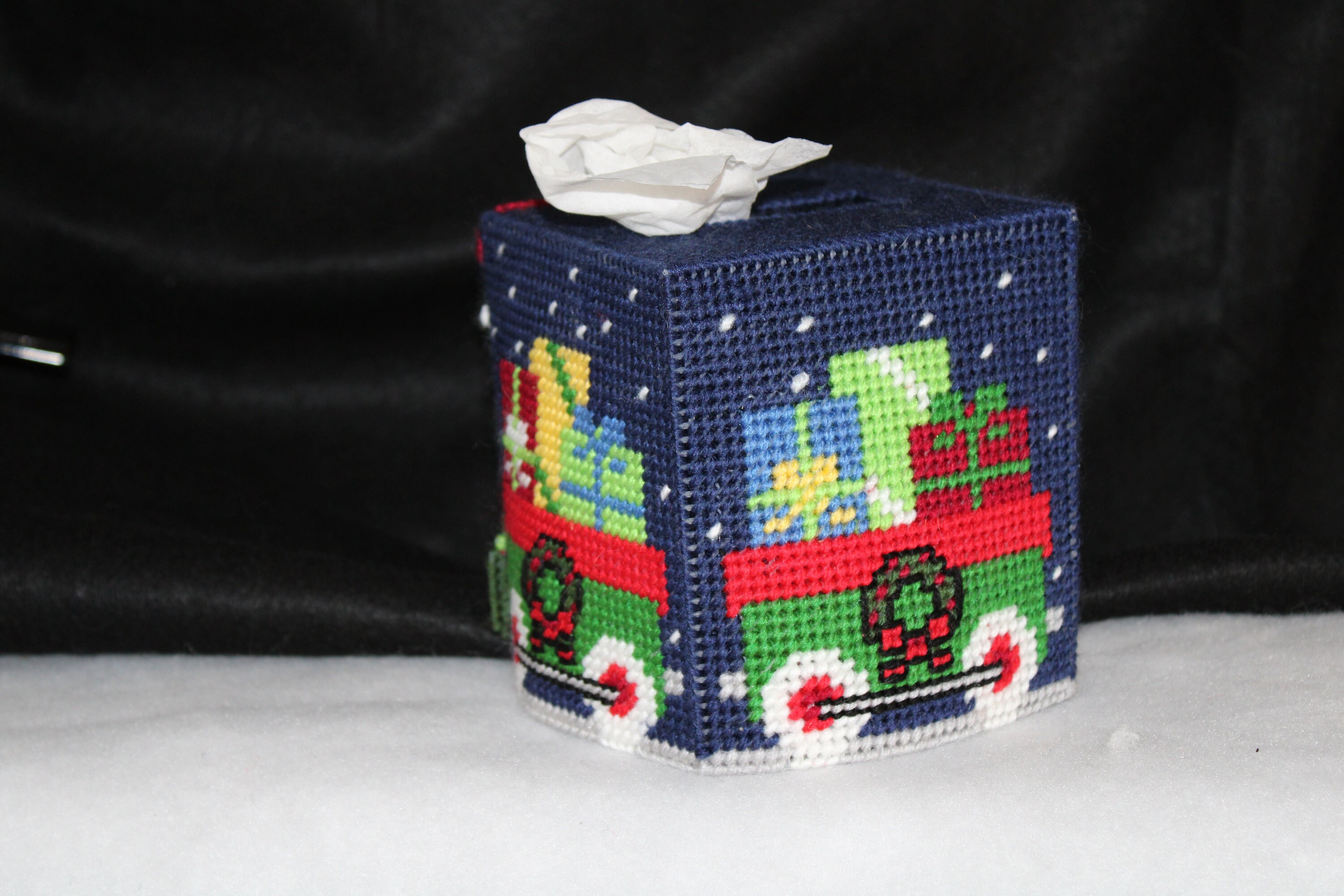 Christmas Train Square Tissue Box Cover - Etsy