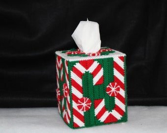 Candy Cane Tissue Box Cover for the Christmas, Practical Holiday Decor ...