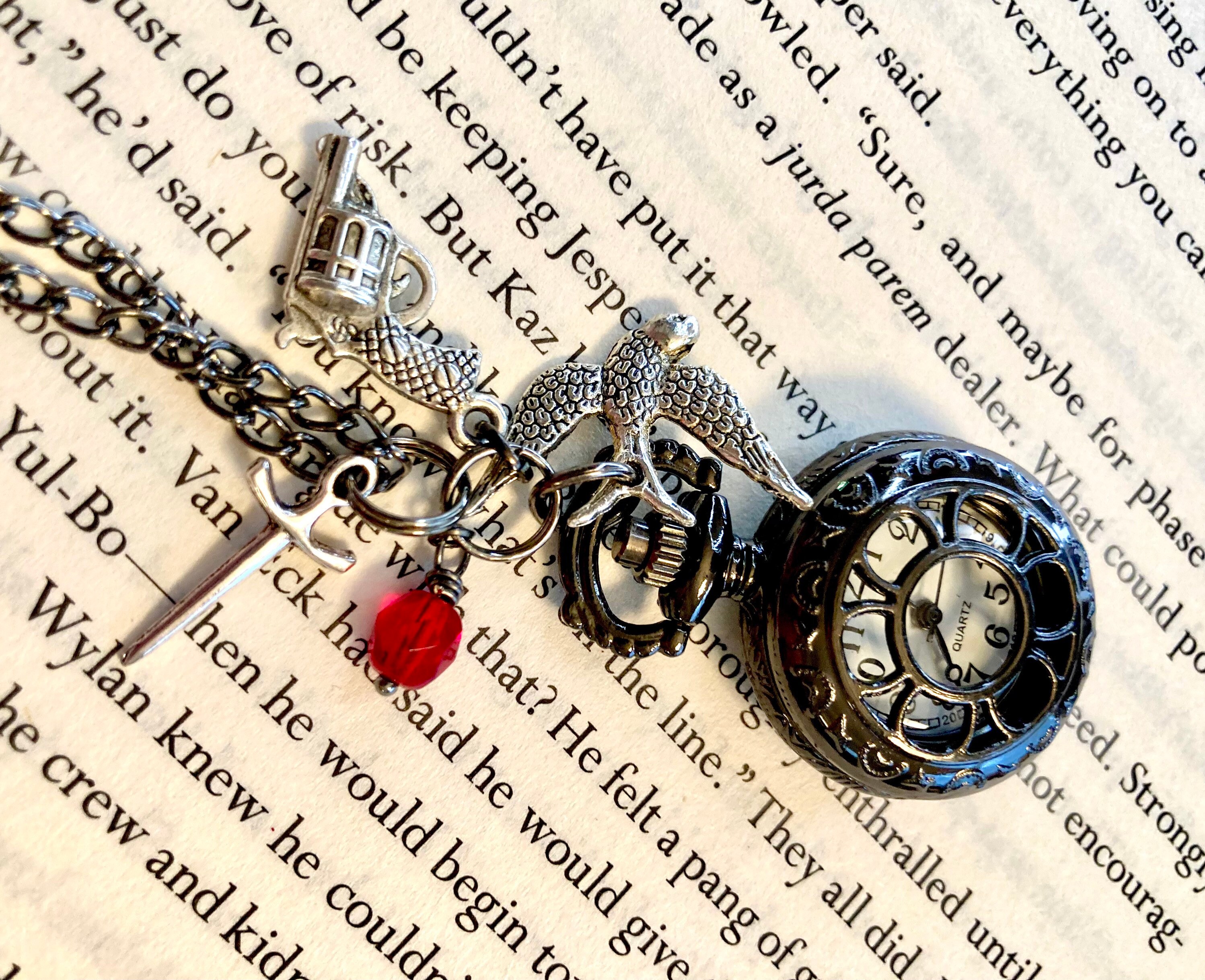 Six of Crows Inspired Pocket Watch Necklace Grisha Inspired Shadow and ...