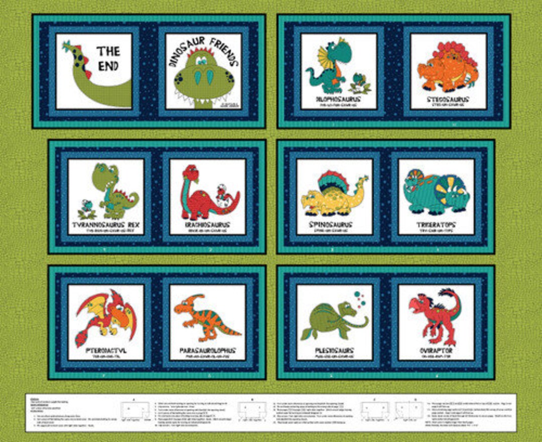 Little Readers Dinosaurs Baby Book Panel Q-8560P-66 - Etsy