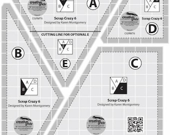 Creative Grids Scrap Crazy 6 Templates Quilt Ruler CGRMT6 by Karen ...