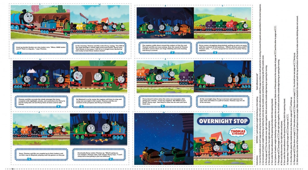 Thomas the Train Overnight Stop Baby Book Panel - Etsy