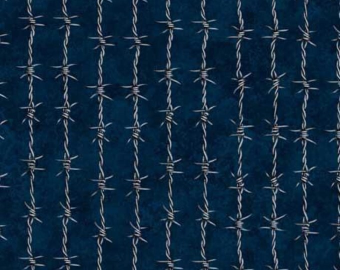 Running Wild Barbed Wire Navy 30630 N by QT Fabrics - Etsy