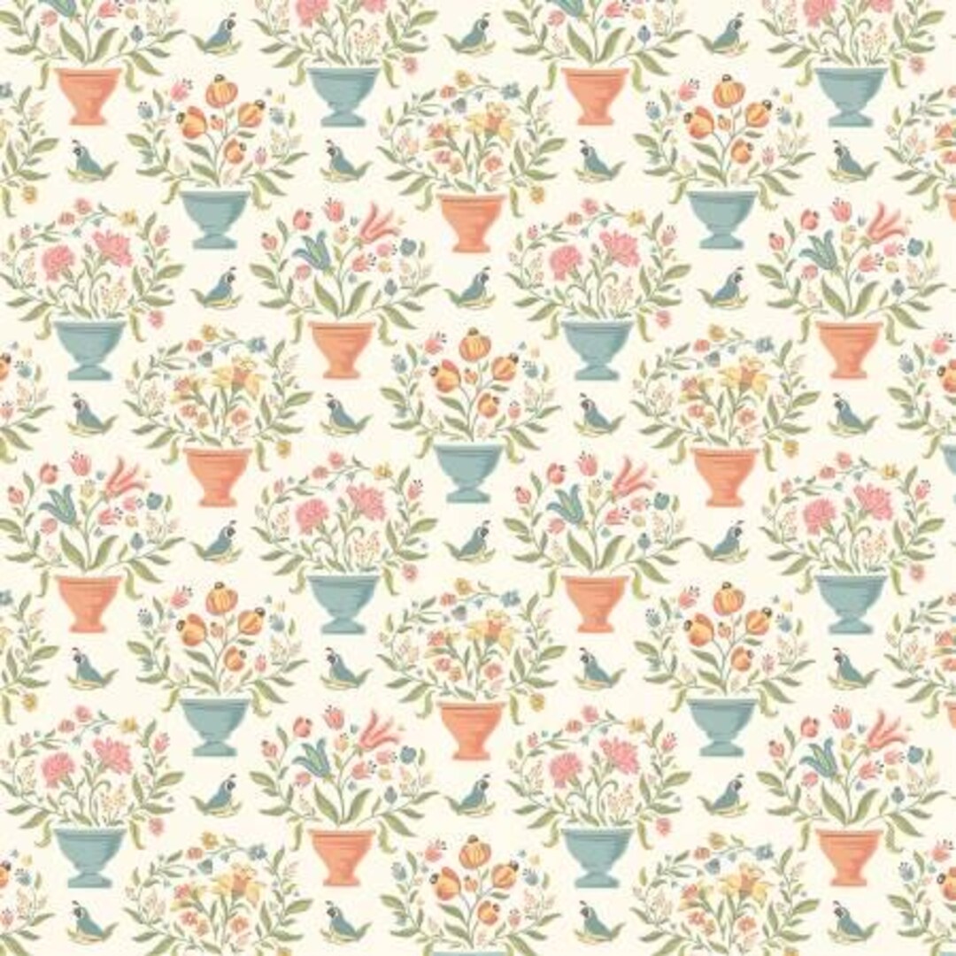 Wildwood Cream Flower Pots WW25115 by Poppie Cotton - Etsy