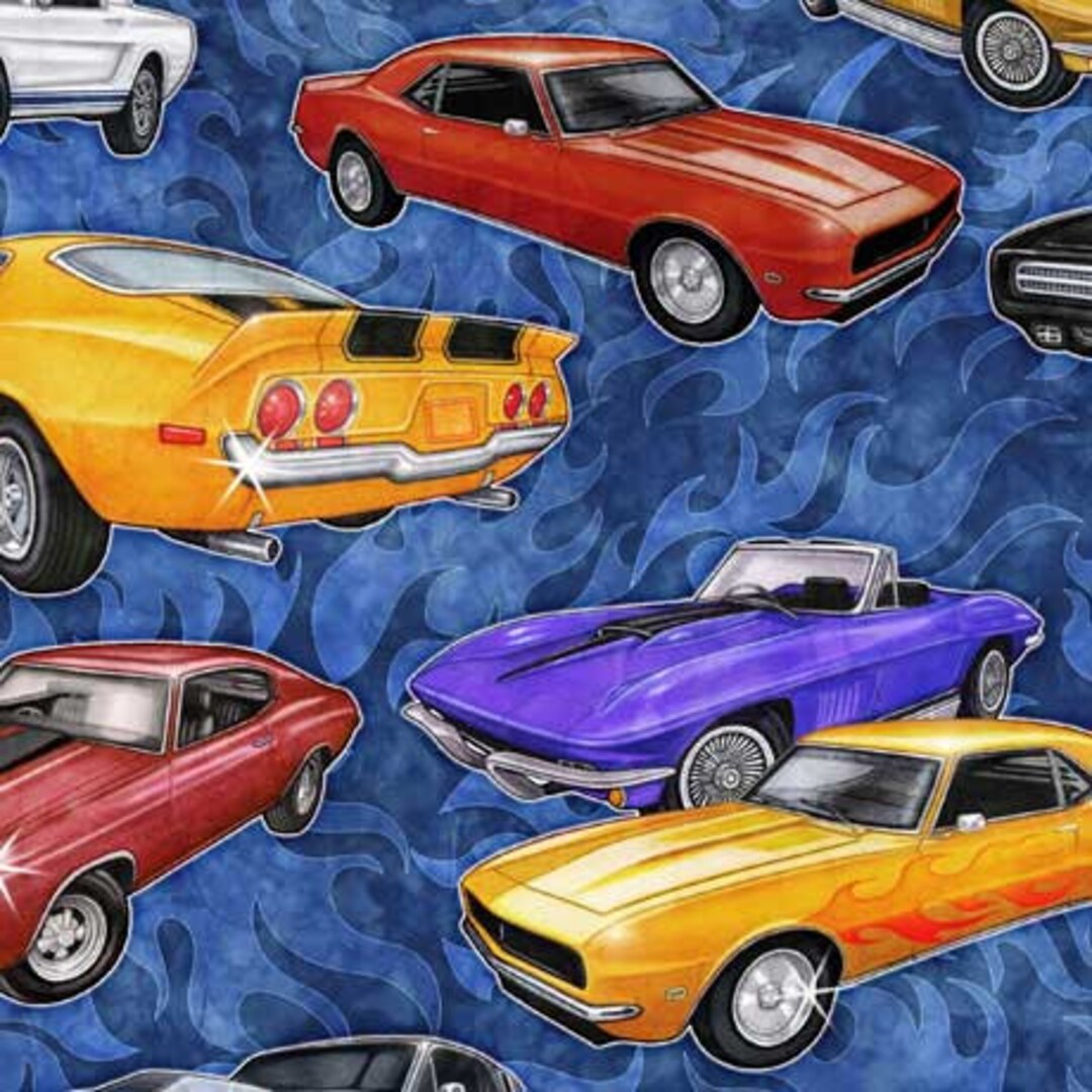 Streets of Fire Car & Flames by Quilting Treasures 28985 W - Etsy